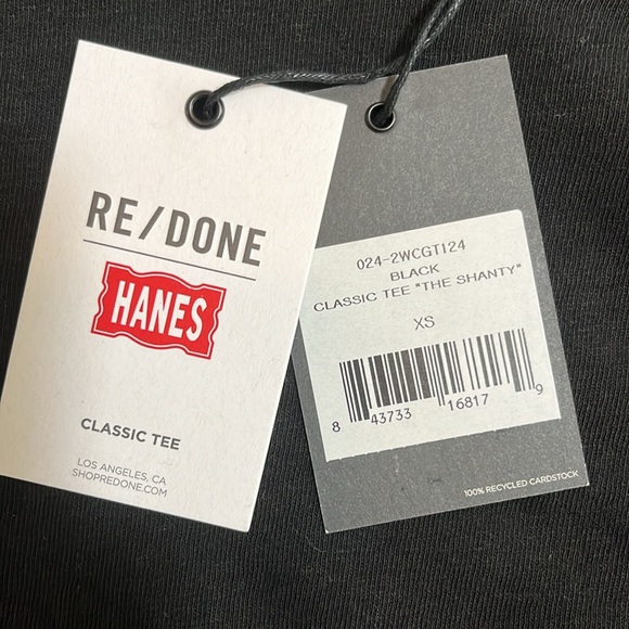 Re/Done | Tops | Bnwt Redone X Hanes The Shanty Black Tshirt | Poshmark